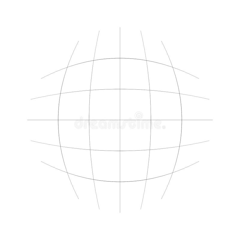 Orb, Sphere with Squares Line Mesh, Grid. Circular, Concentric Element ...