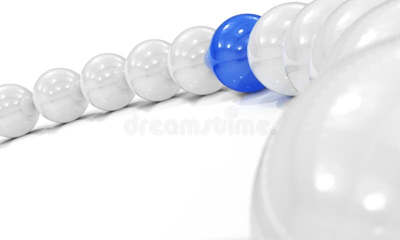 Orbe Azul Entre Los Orbes Blancos Imagen de archivo - Imagen de azul ...