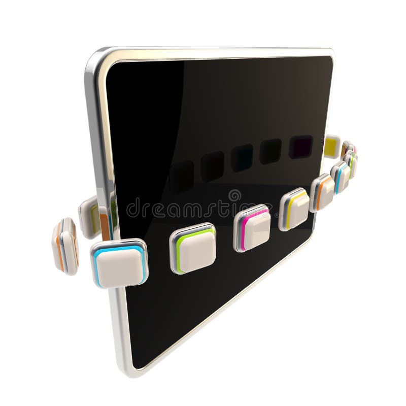 Orbit of Application Icons Around Pad Screen Stock Illustration ...