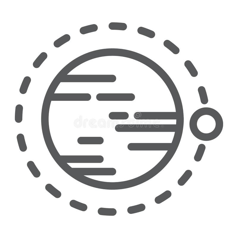 Orbit Line Icon, Cosmos and Space, Circle Sign, Vector Graphics, a ...