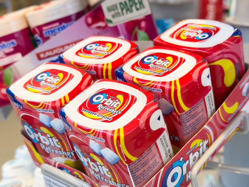 Orbit Refreshers Chewing Gum Display in Colorful Packaging at Store ...