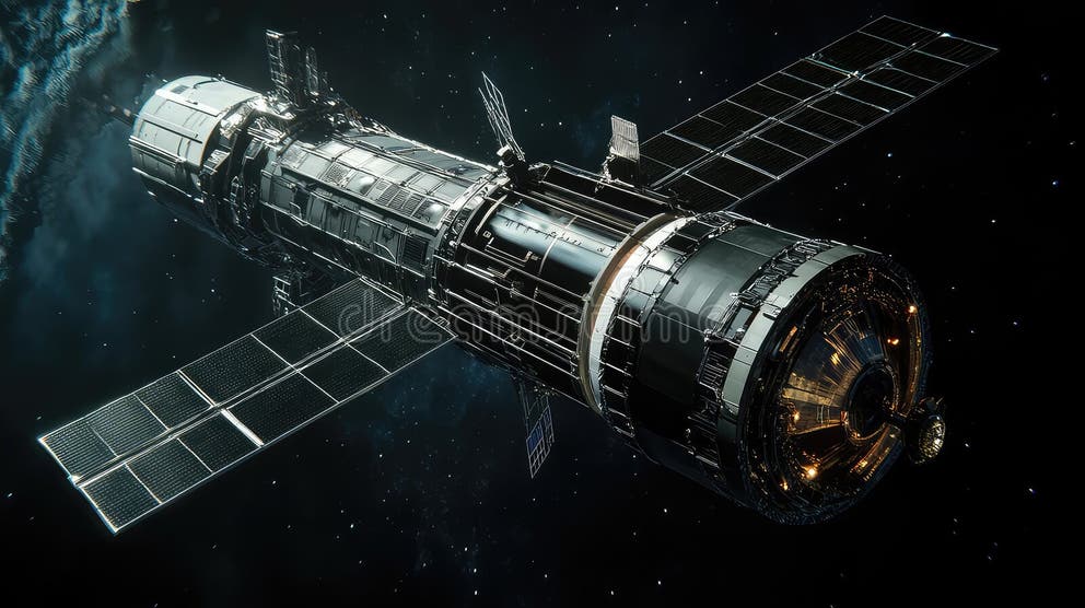 Orbit Replicating Tech Satellite Illustration Launch Propulsion Stock ...