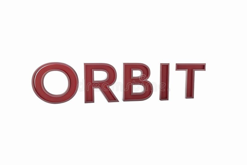 Orbit Three Dimensional Text Graphic in Glossy Red Color with ...