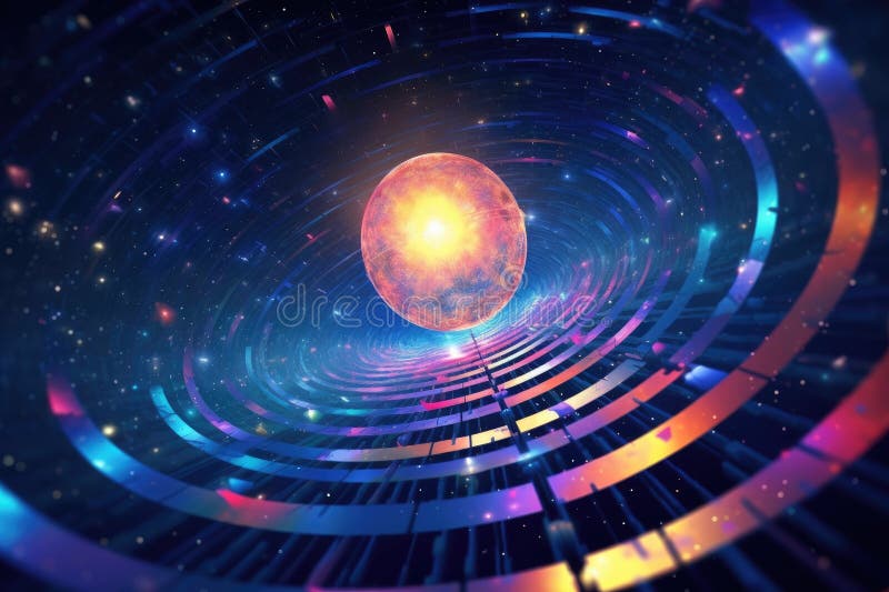 Orbit of Universe Colourful Abstract Background. Generative AI Stock ...