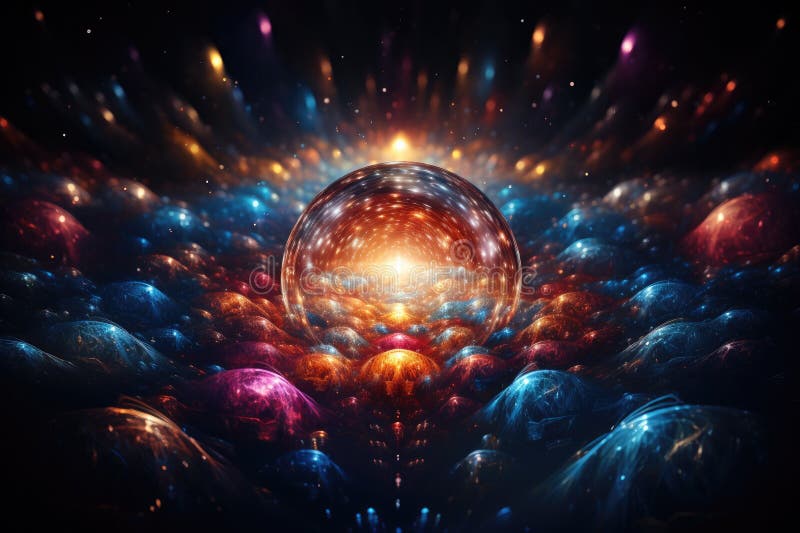 Orbit of Universe Colourful Abstract Background. Generative AI Stock ...