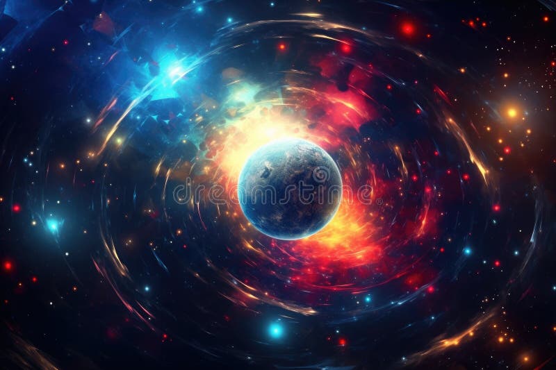 Orbit of Universe Colourful Abstract Background. Generative AI Stock ...