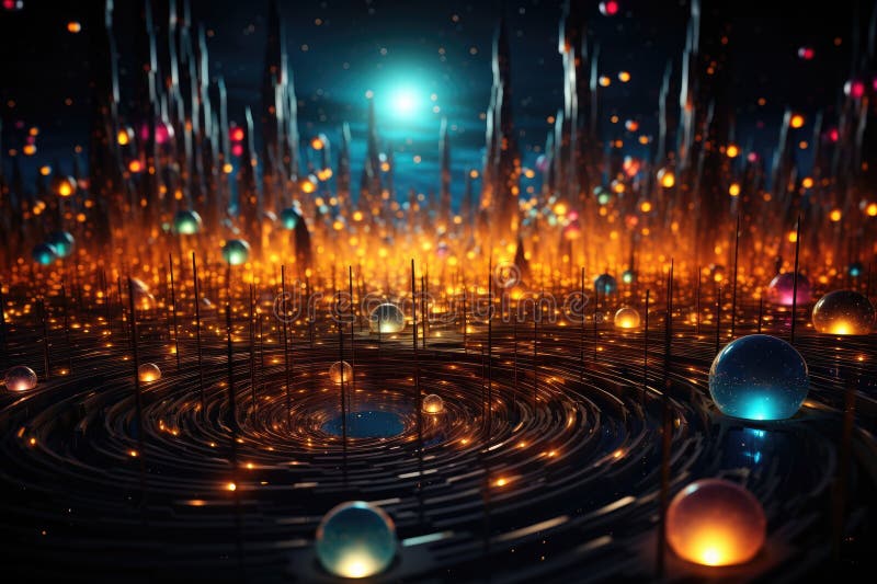 Orbit of Universe Colourful Abstract Background. Generative AI Stock ...