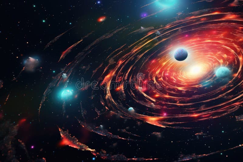Orbit of Universe Colourful Abstract Background. Generative AI Stock ...