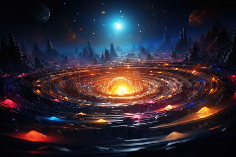 Orbit of Universe Colourful Abstract Background. Generative AI Stock ...