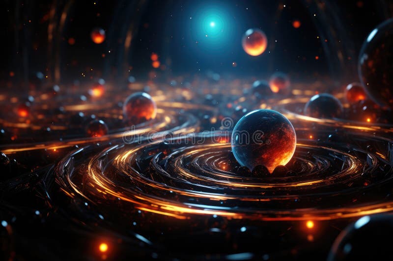 Orbit of Universe Colourful Abstract Background. Generative AI Stock ...