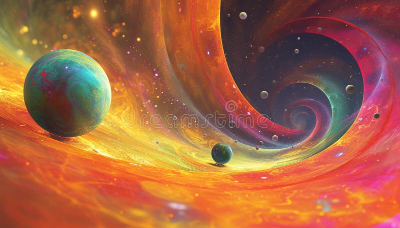 Orbit of Universe Colourful Abstract Background. Stock Illustration ...