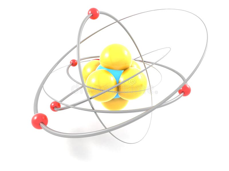 Orbital model of atom stock illustration. Illustration of education ...