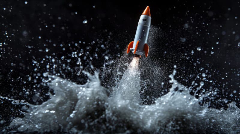 Orbital Rocket Space Object Horizontal Illustration. Stock Illustration ...