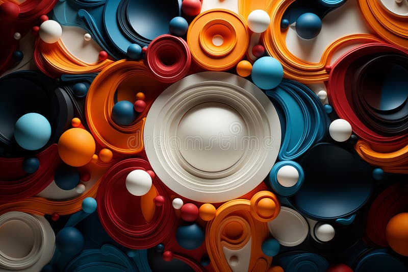 Orbital Swirls and Spheres Abstract Stock Image - Image of geometric ...