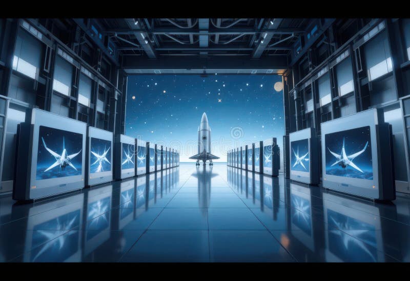 Orbital Vehicle Assembly Line Celestial Backdrop Illuminating Advanced ...
