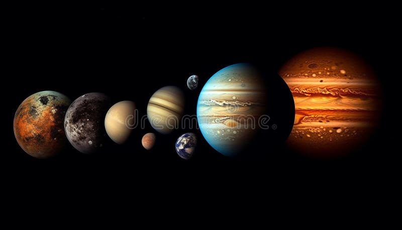 Orbiting Planets in the Milky Way Galaxy Generated by AI Stock ...