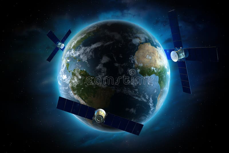 Communication Satellites In Orbit Earth,Digital Terrestrial ...