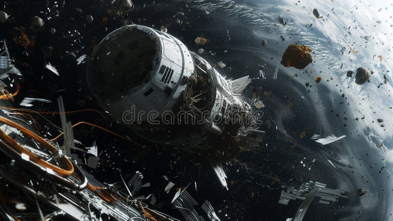 Orbiting Space Debris Poses Threat. Space Junk, Orbital Debris, Danger ...