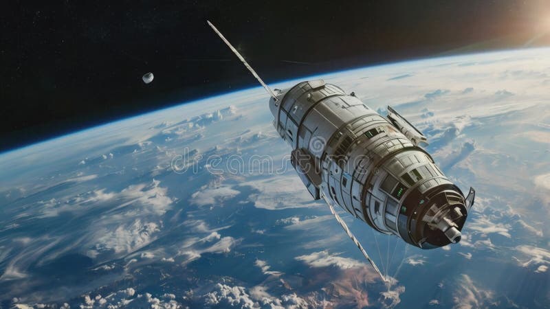 Orbiting Spacecraft Over Earth S Atmosphere with Stunning Views of the ...