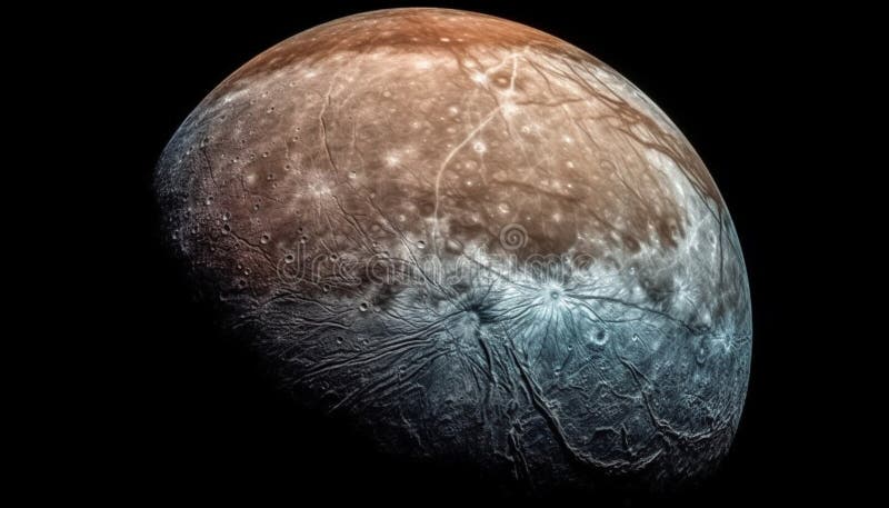 Orbiting Sphere in Dark Galaxy, Glowing Blue Generated by AI Stock ...