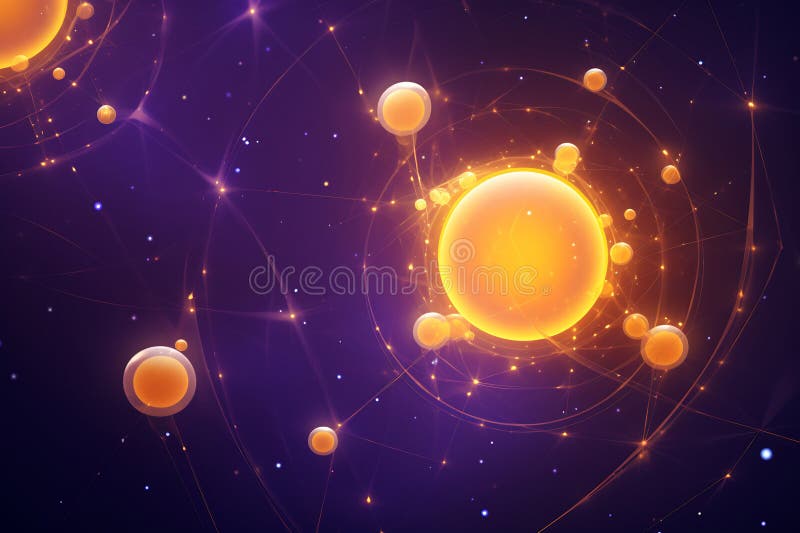 Orbiting Spheres in Twilight Hues Stock Photo - Image of space ...
