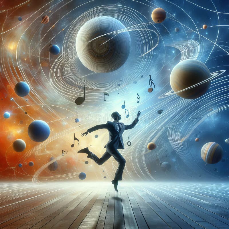 Orbiting Steps a Creative Image of a Man Dancing among Moving Pl Stock ...
