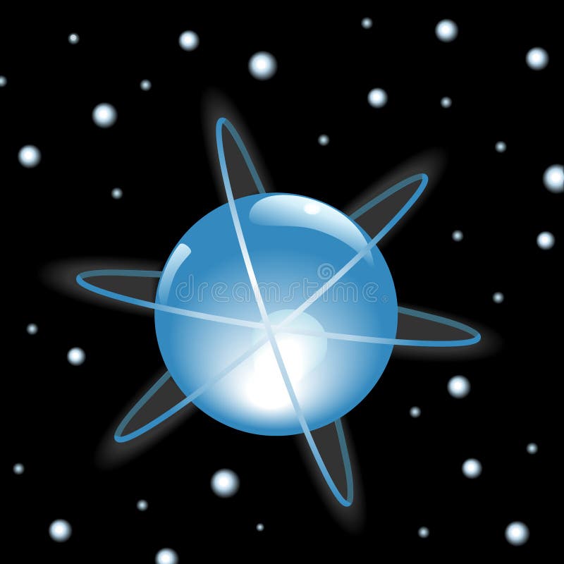 Orbits Around Sphere in Outer Space Stock Vector - Illustration of blue ...