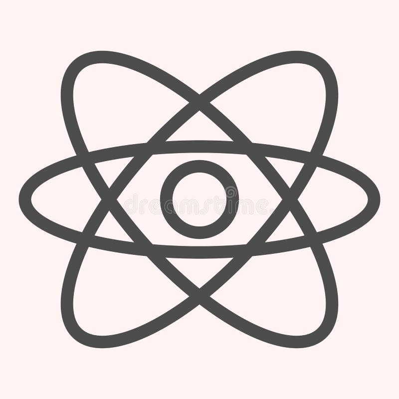 Orbits Line Icon. Circular Atom Physical Structure Stock Vector ...