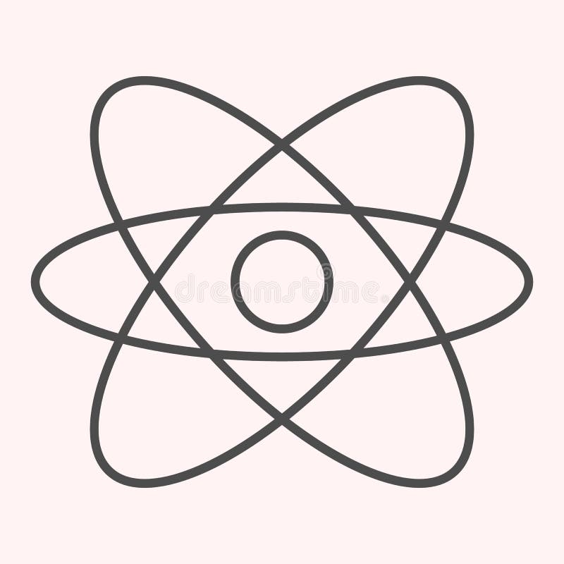 Orbits Thin Line Icon. Circular Atom Physical Structure Stock Vector ...