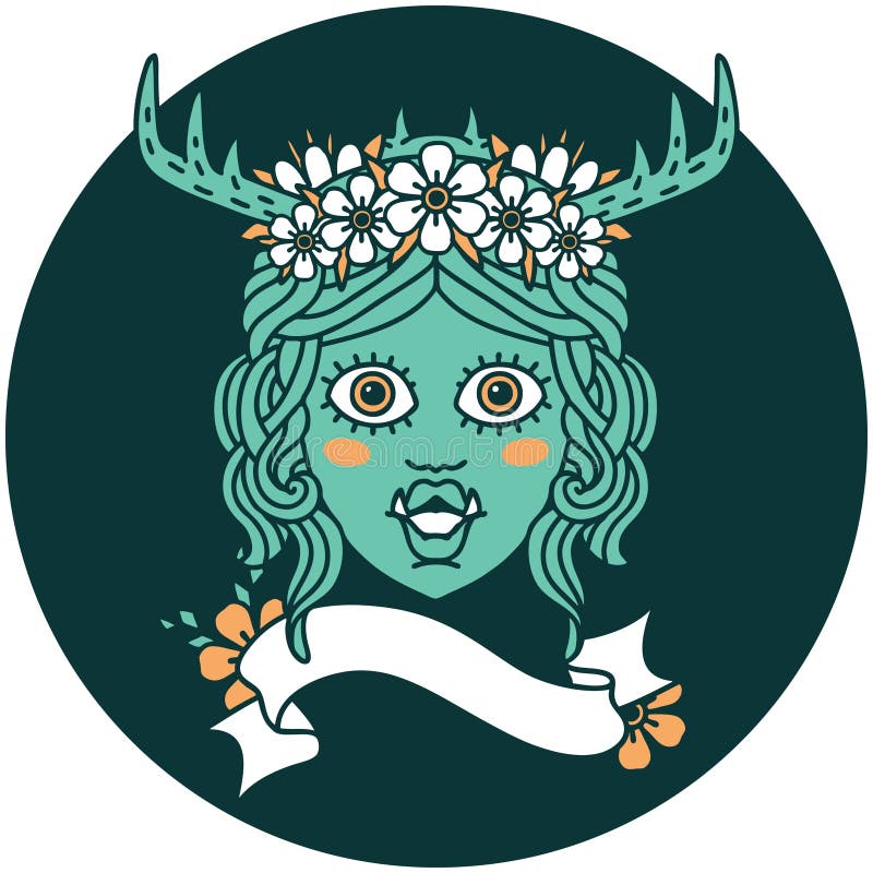 Orc Druid Character Face Icon Stock Vector - Illustration of tattoo ...