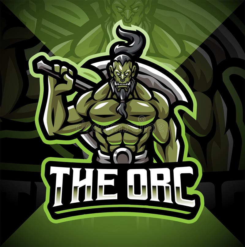 The Orc Esport Mascot Logo Design Stock Vector - Illustration of logos ...
