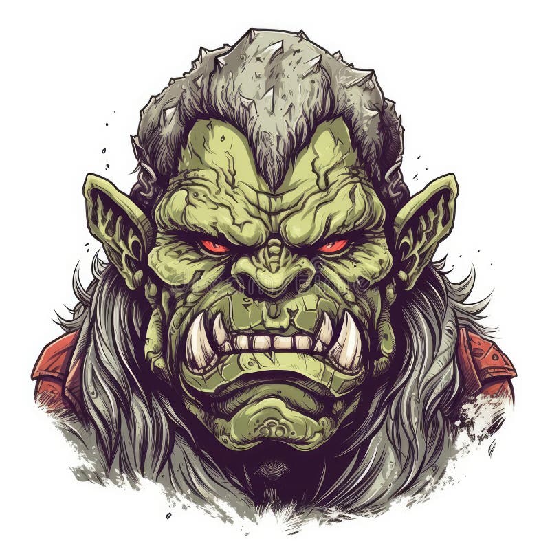 Orc on White Background Logo Digital Art. Generative AI Stock ...