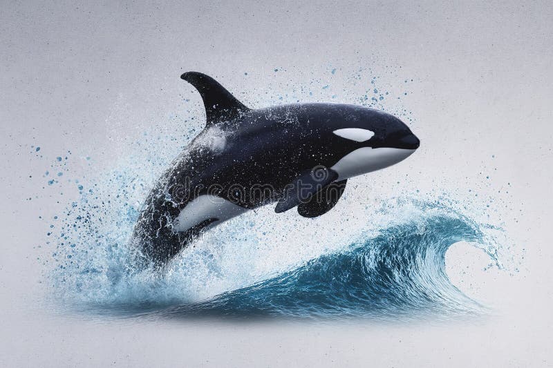 Orca Leaps Gracefully from the Ocean Waves, Showcasing Its Agility ...