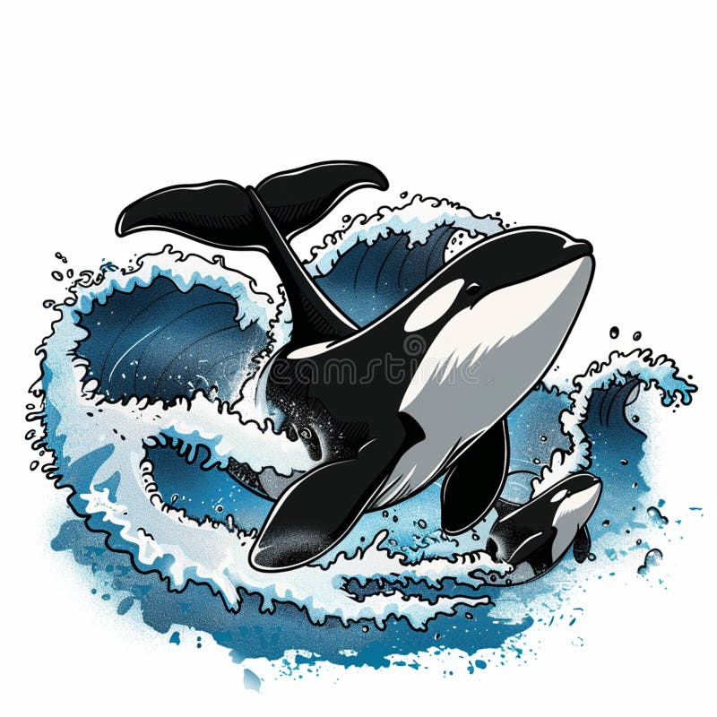 Orca Fin Out Water Stock Illustrations – 180 Orca Fin Out Water Stock ...