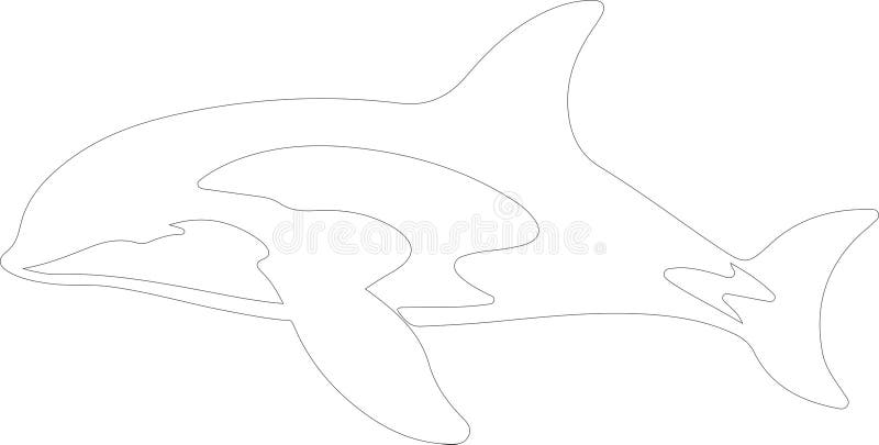 Orca Outline Silhouette Generative Ai Stock Vector - Illustration of ...