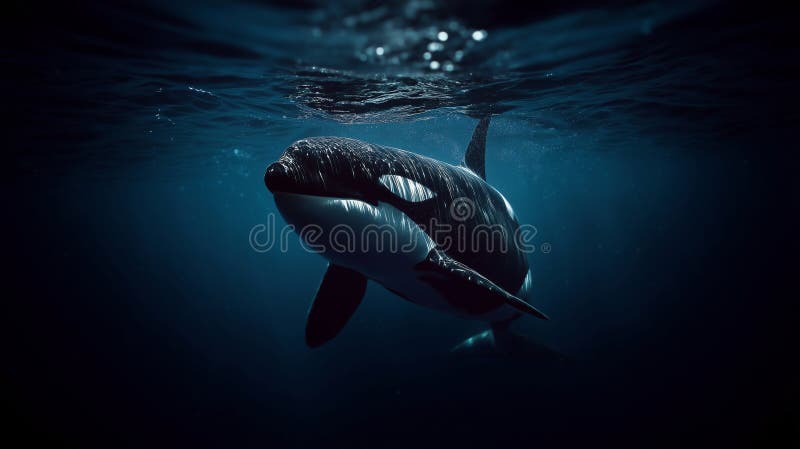 Orca Swimming Underwater in the Ocean Stock Photo - Image of orca, blue: 381996310