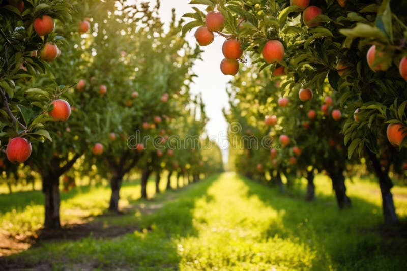 An Orchard Filled with Ripe and Ready Fruits Stock Image - Image of ...