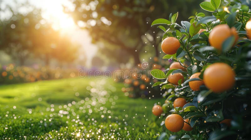Oranges in the Rain stock photo. Image of tree, citrus - 82291718