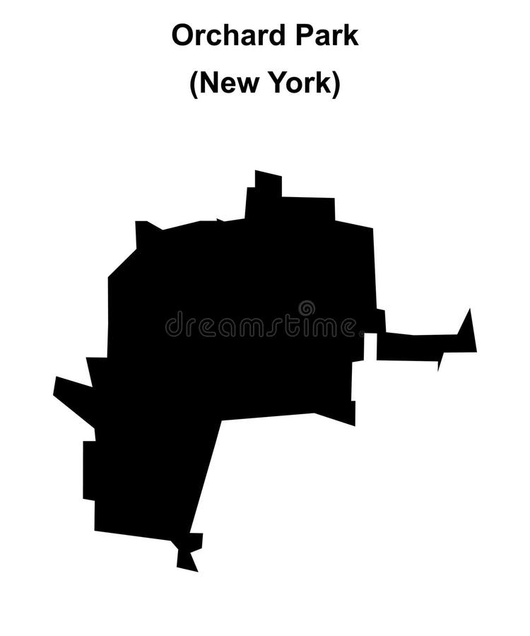 Orchard Park outline map stock vector. Illustration of region - 387620650