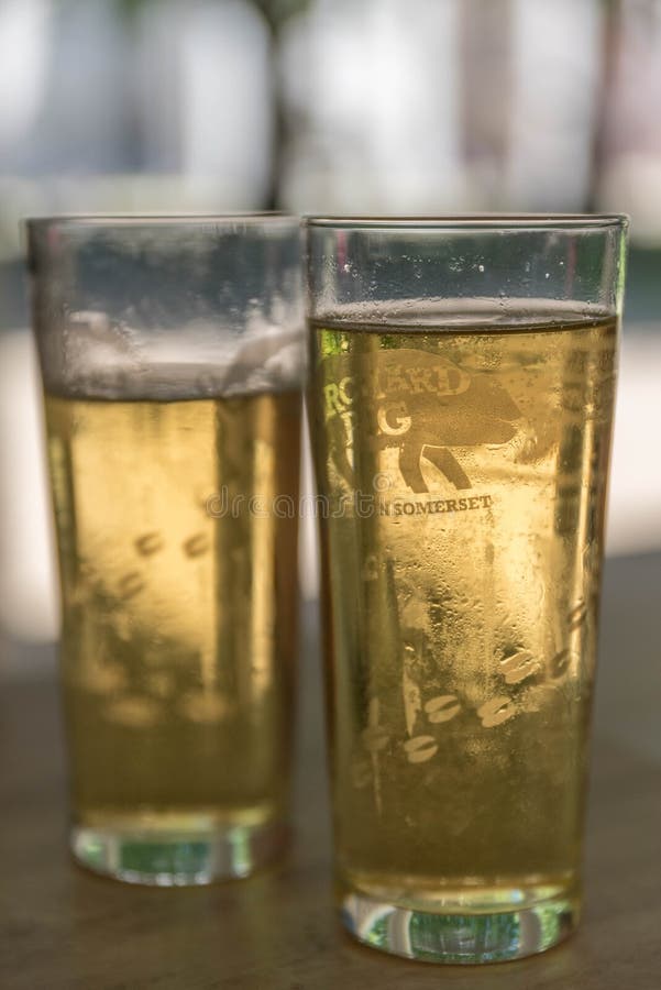 Orchard Pig Cider Pint Glass Editorial Stock Image - Image of freshness ...