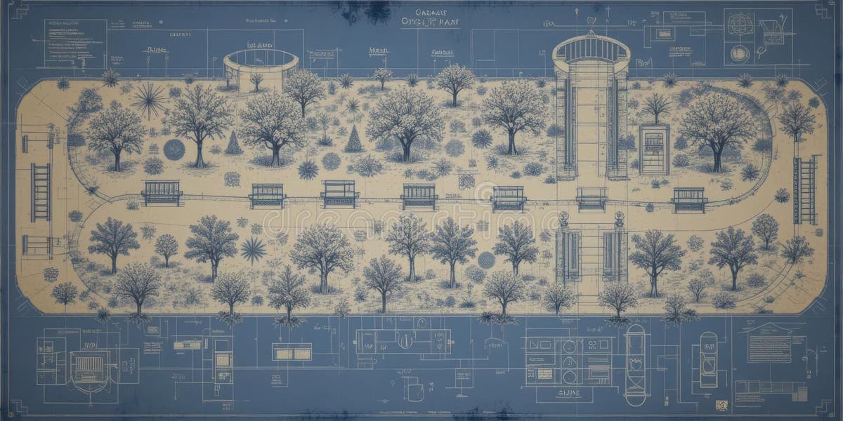 Orchard Schematic View Technical Drawing Stock Illustrations – 2 ...