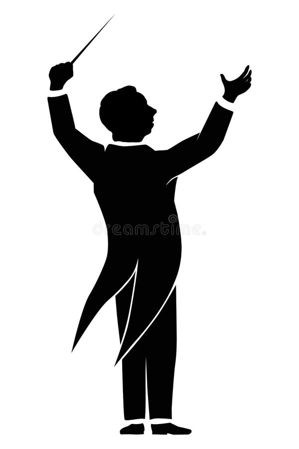 Orchestra Conductor And Music Stock Illustration - Illustration of ...