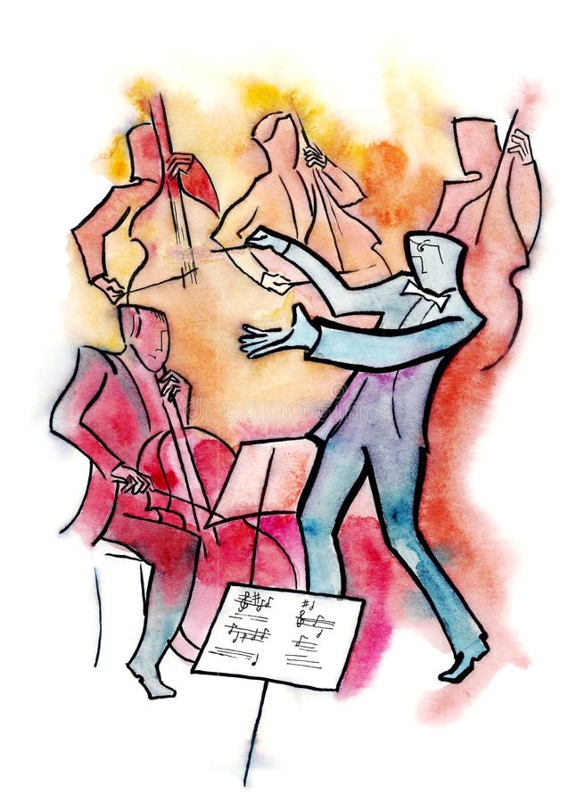 Continuous One Line Drawing Of A Classical Music Leader. Conductor ...