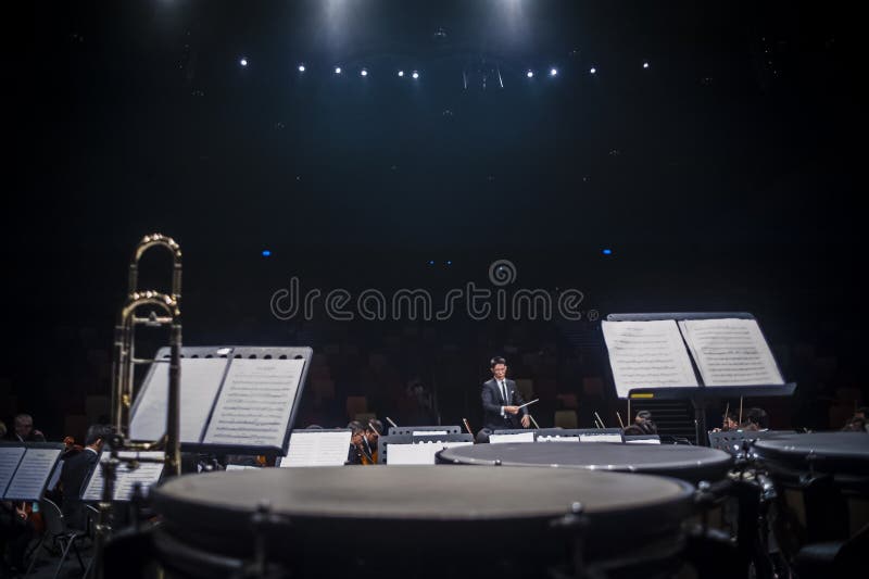Orchestra Conductor editorial stock photo. Image of instruments - 56330478