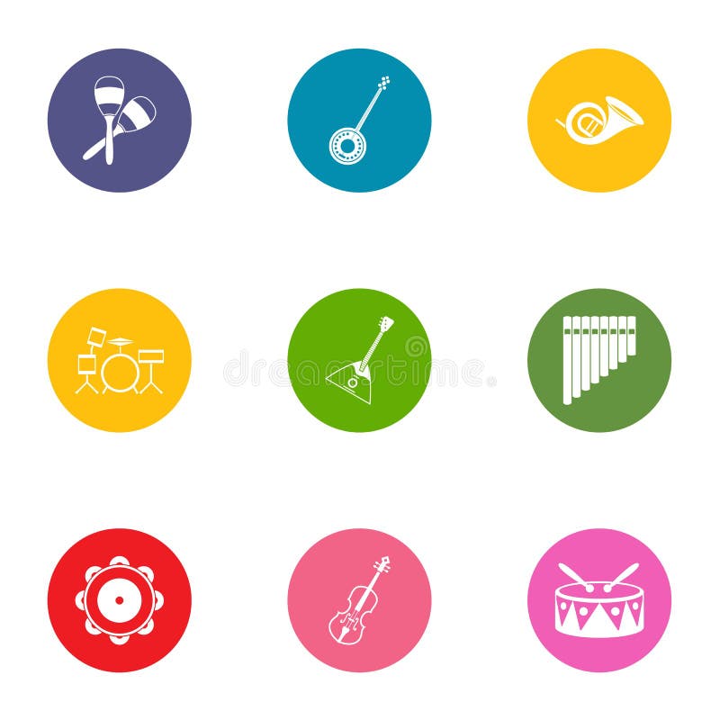 Orchestra Icons Set, Cartoon Style Stock Vector - Illustration of ...