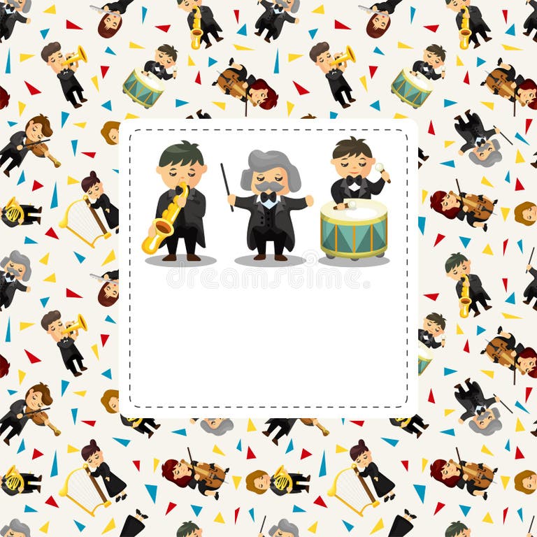 Orchestra Music Player Card Stock Vector - Illustration of majestic ...