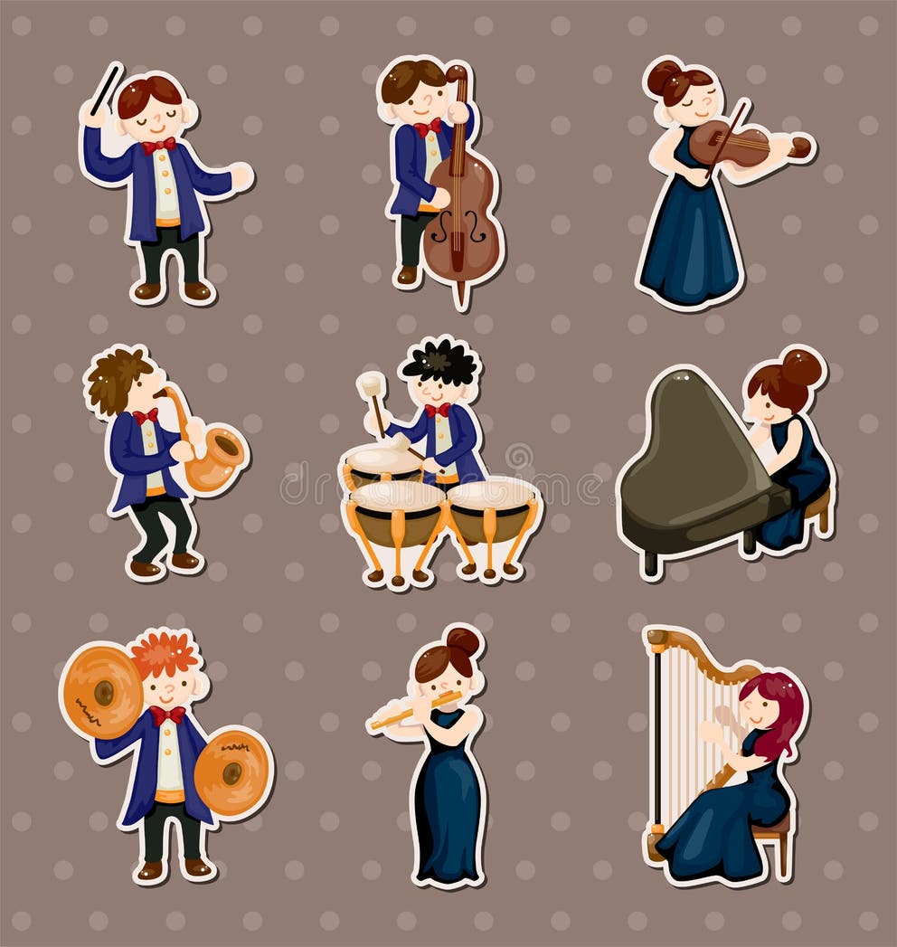 Orchestra Music Player Stickers Stock Illustrations – 16 Orchestra ...