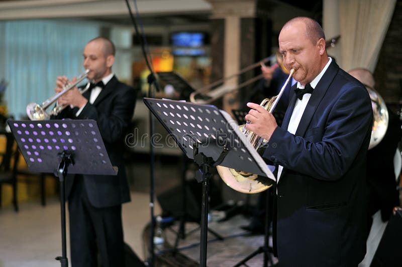 The Orchestra Performs in the Restaurant, Live Music Editorial Stock ...