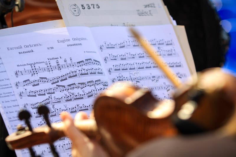 Orchestra rehearsal editorial stock photo. Image of desk - 137856428