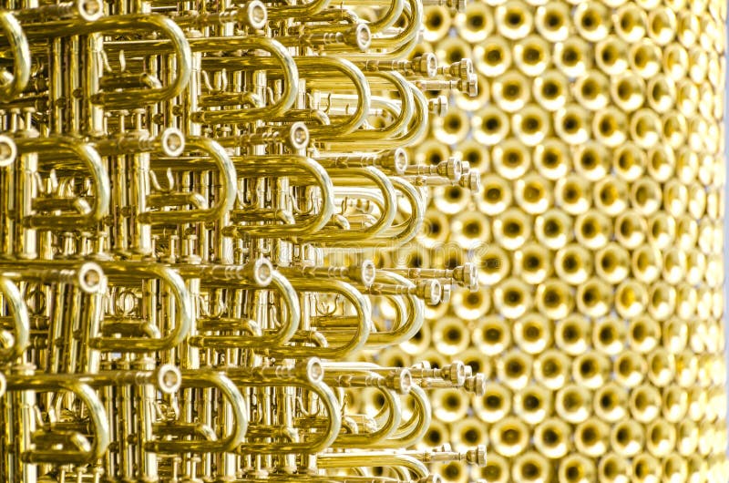 Trumpet wall stock photo. Image of horn, clarino, copper - 131159664
